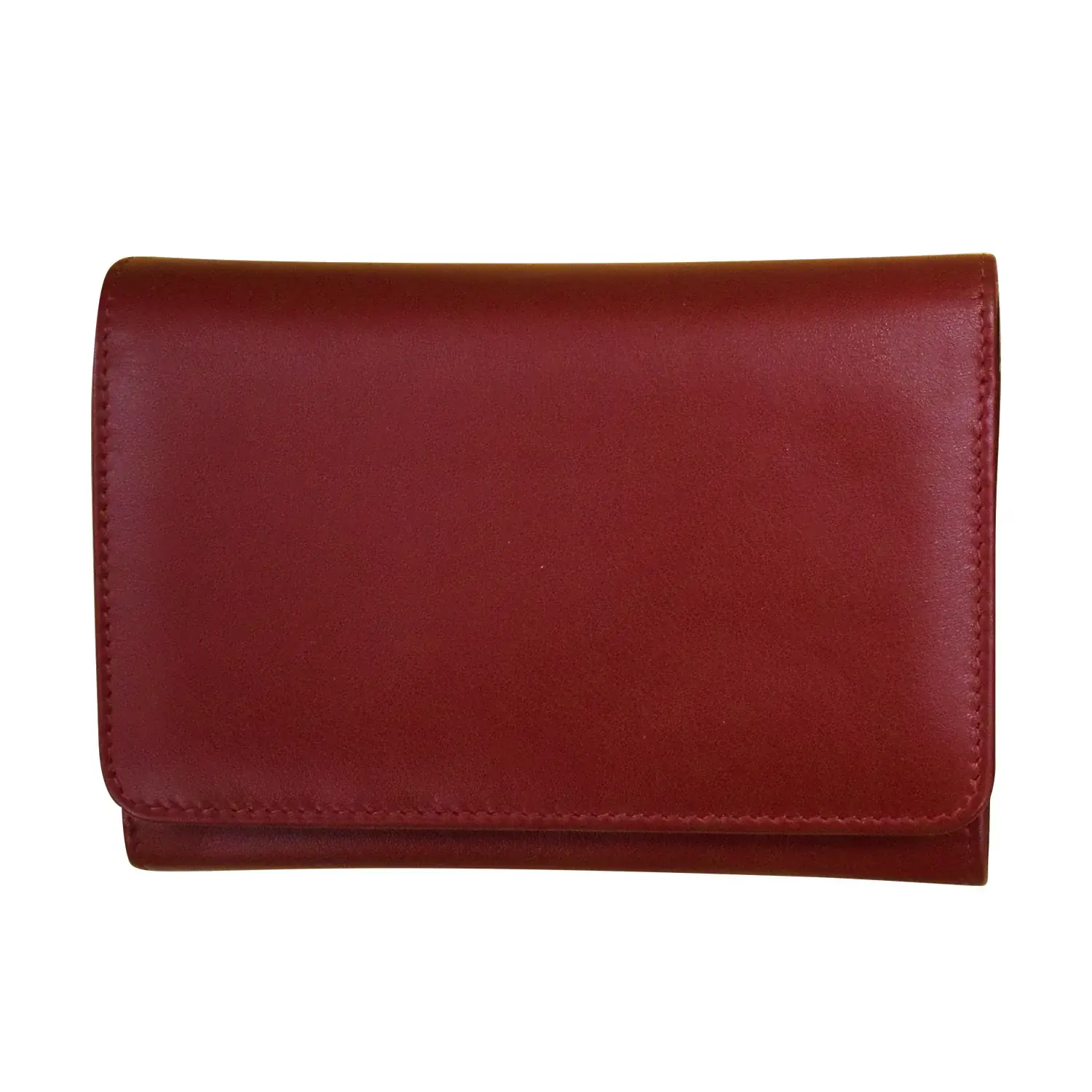 ILI Leather Classic French Wallet- Merlot - Just Bags Luggage Center