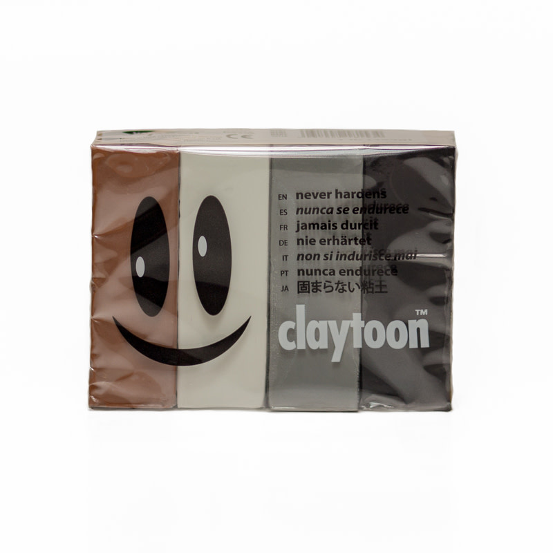 Claytoon Modeling Clay 4 pack (1lb) Neutral Color Set - Reddi-Arts