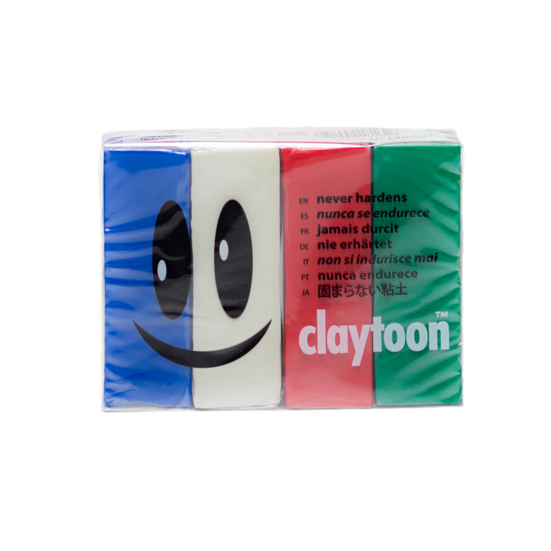 Claytoon Modeling Clay 4 pack (1lb) Holiday Color Set - Reddi-Arts