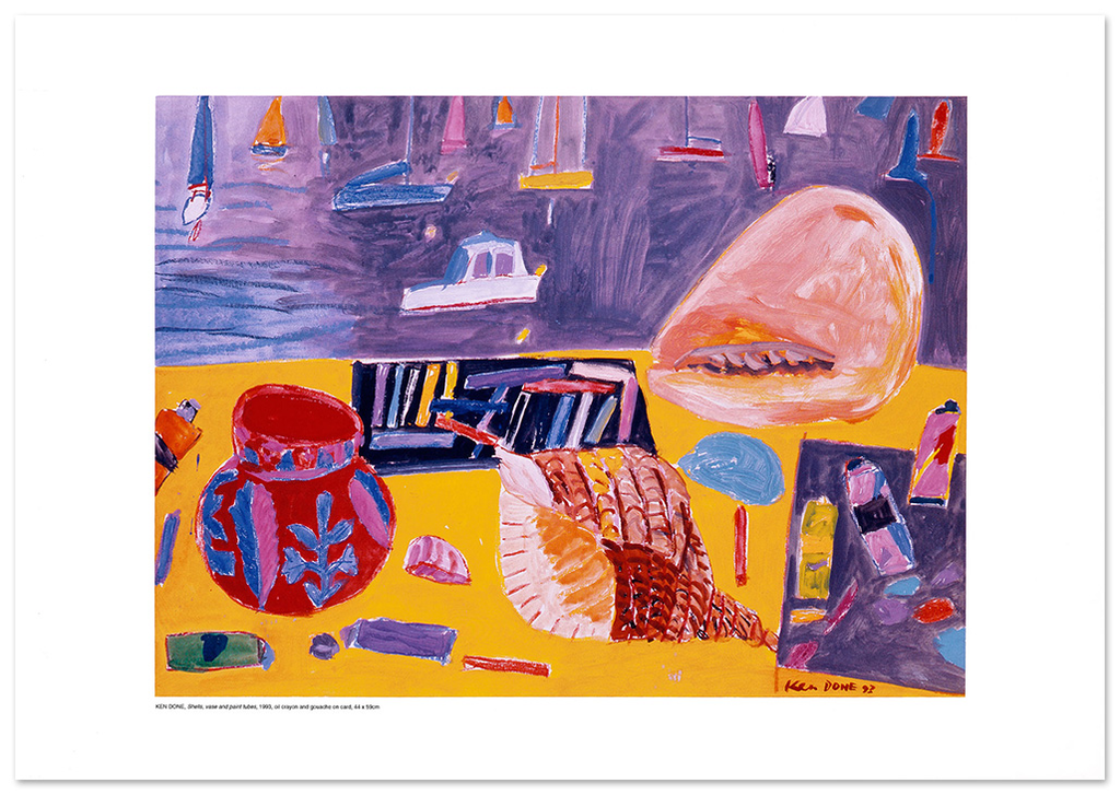 Shells, Vase and Paint Tubes - Ken Done Gallery