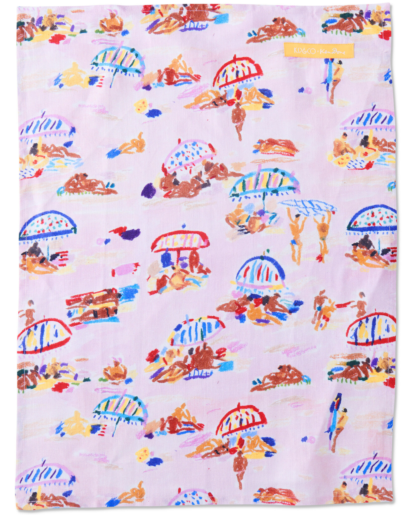 'Beach Days' Linen Tea Towel - Kip&Co x Ken Done - Ken Done Gallery