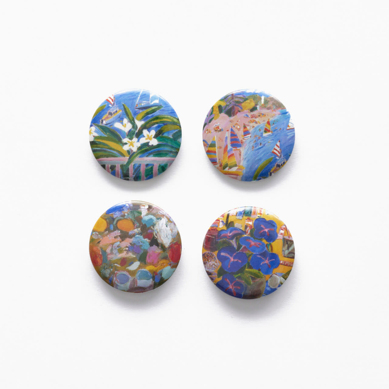 'Sunday' Badge set of 4 - AGNSW x Ken Done - Ken Done Gallery