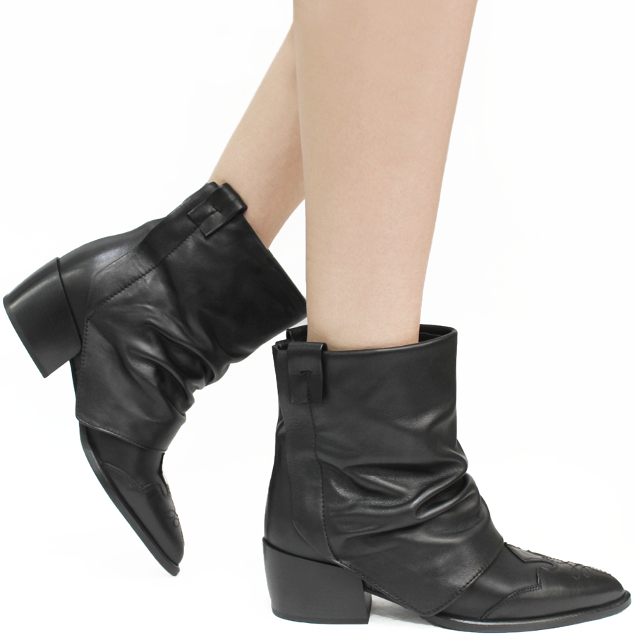 ElenaIachi EI57G Black Cuff Ankle Boot 3647 - Head Start Shoes