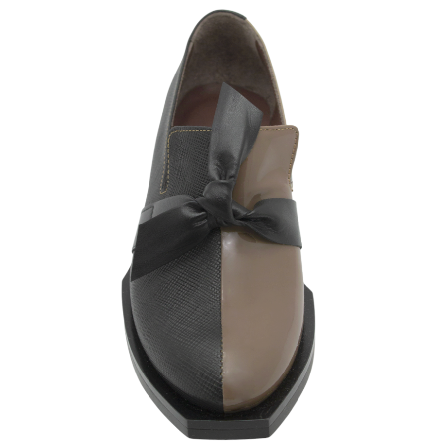 LeBohemien B3D Black With Taupe Loafer With Tie Hope - Head Start Shoes