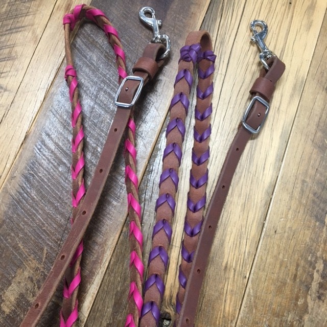 Martin Saddlery Barrel Reins 3/4" Colored Lace - Franklin Saddlery