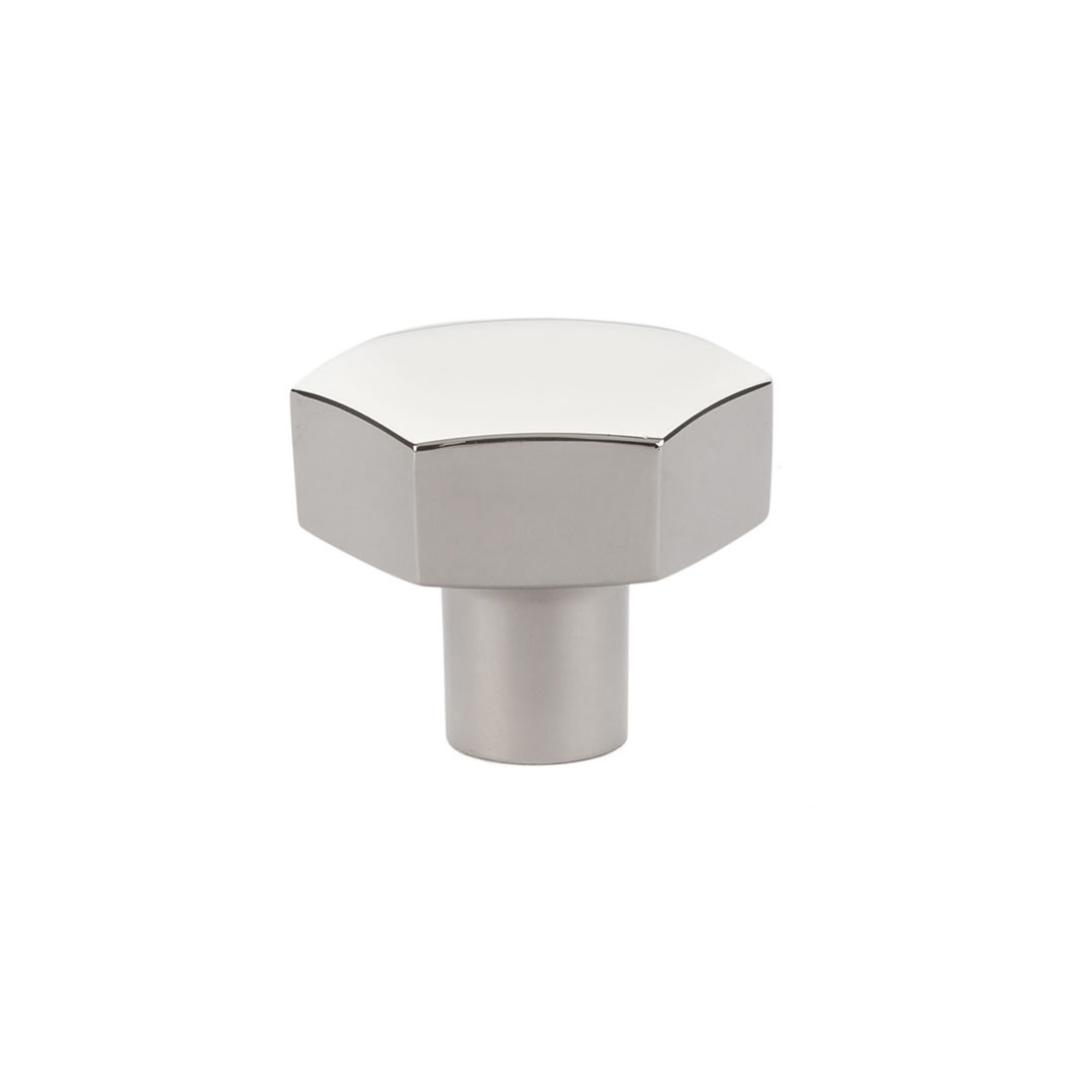 Mod Hex Knob Polished Nickel - 1 1/2 in - Handles & More Hardware Ltd.
