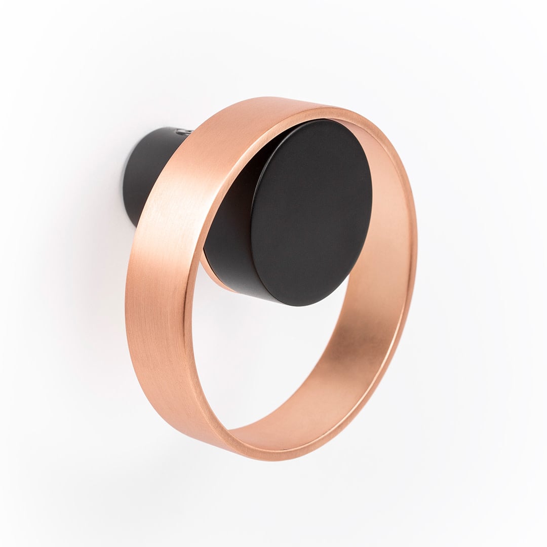 Orbit Circular Hook Brushed Copper and Matte Black - 3 in - Handles ...