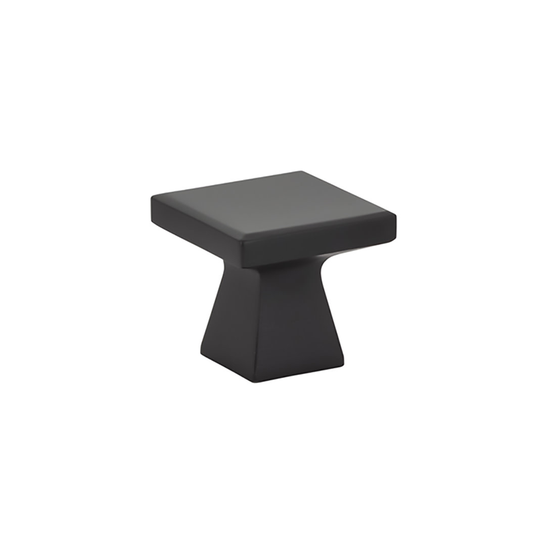 Podium Knob Flat Black - 1 1/4 in - Handles & More Hardware Ltd.