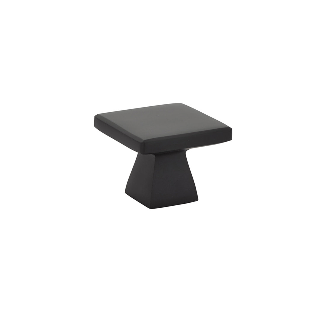 Podium Knob Flat Black - 1 3/4 in - Handles & More Hardware Ltd.