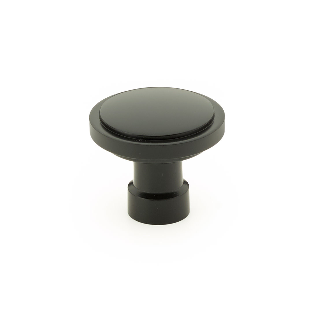 Haydon Wardrobe Knob Flat Black - 1 3/4 in - Handles & More Hardware Ltd.