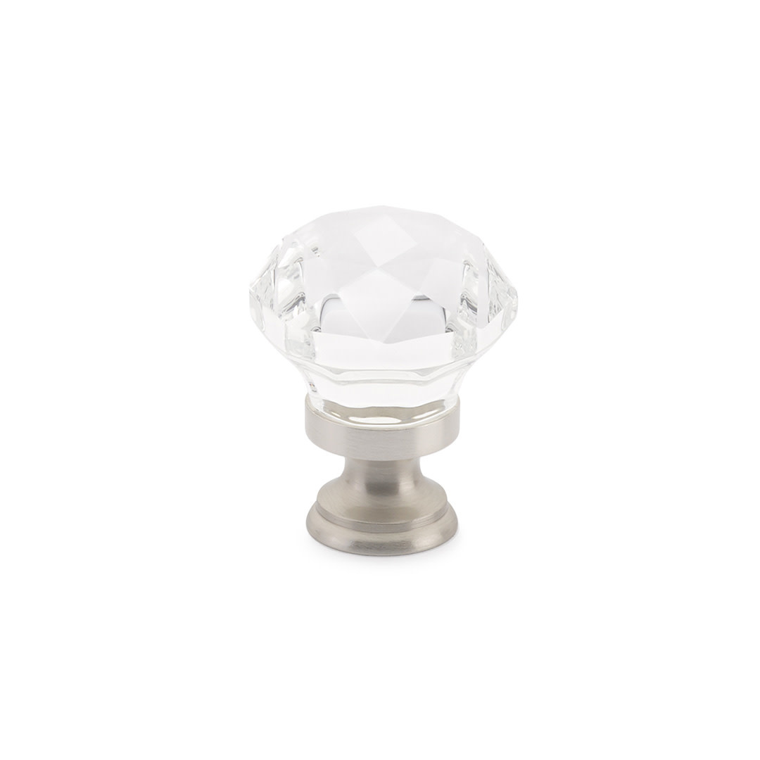 Diamond Knob Clear - 1 1/4 in - Handles & More Hardware Ltd.