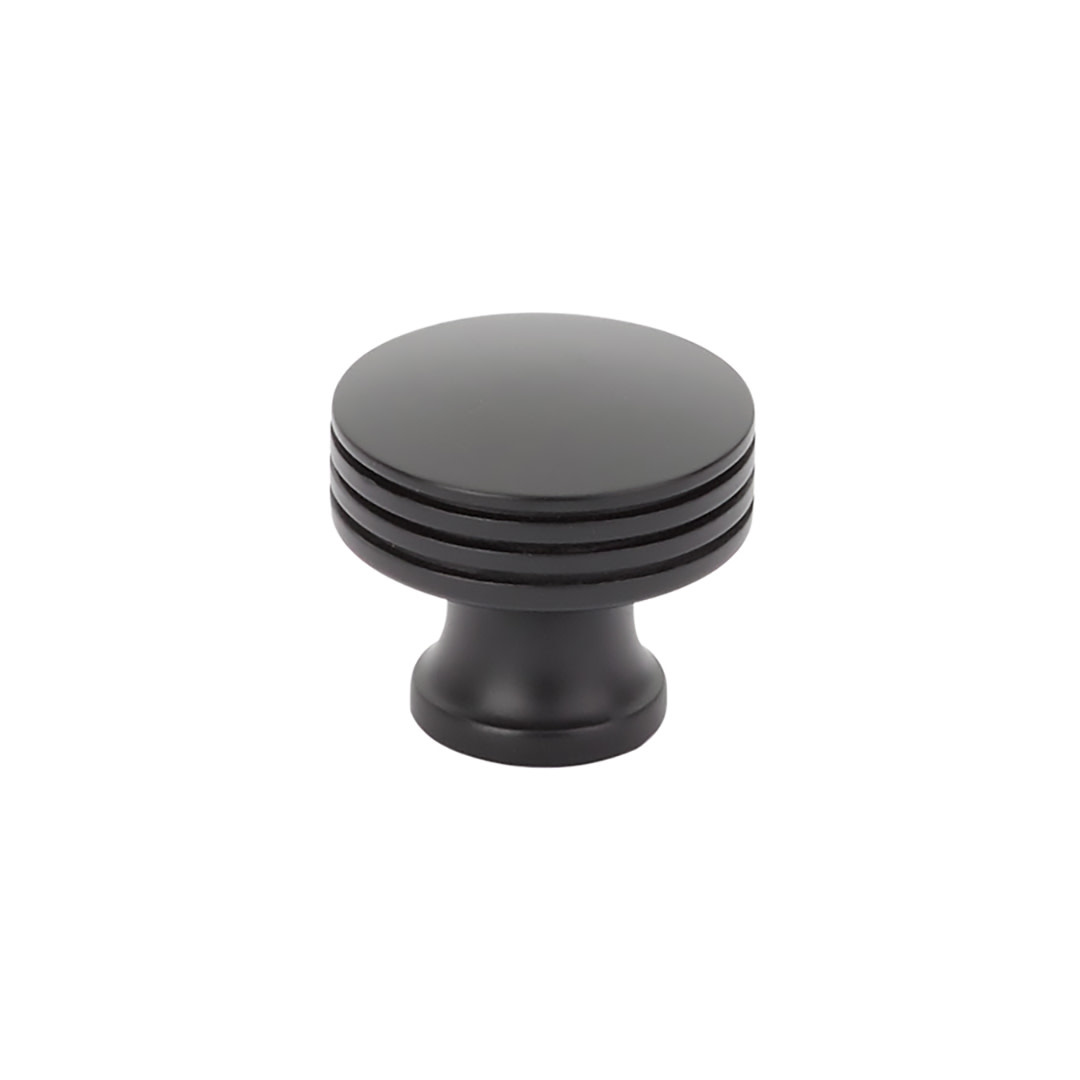 Menlo Park Round Knob Matte Black - 1 1/4 in - Handles & More Hardware Ltd.