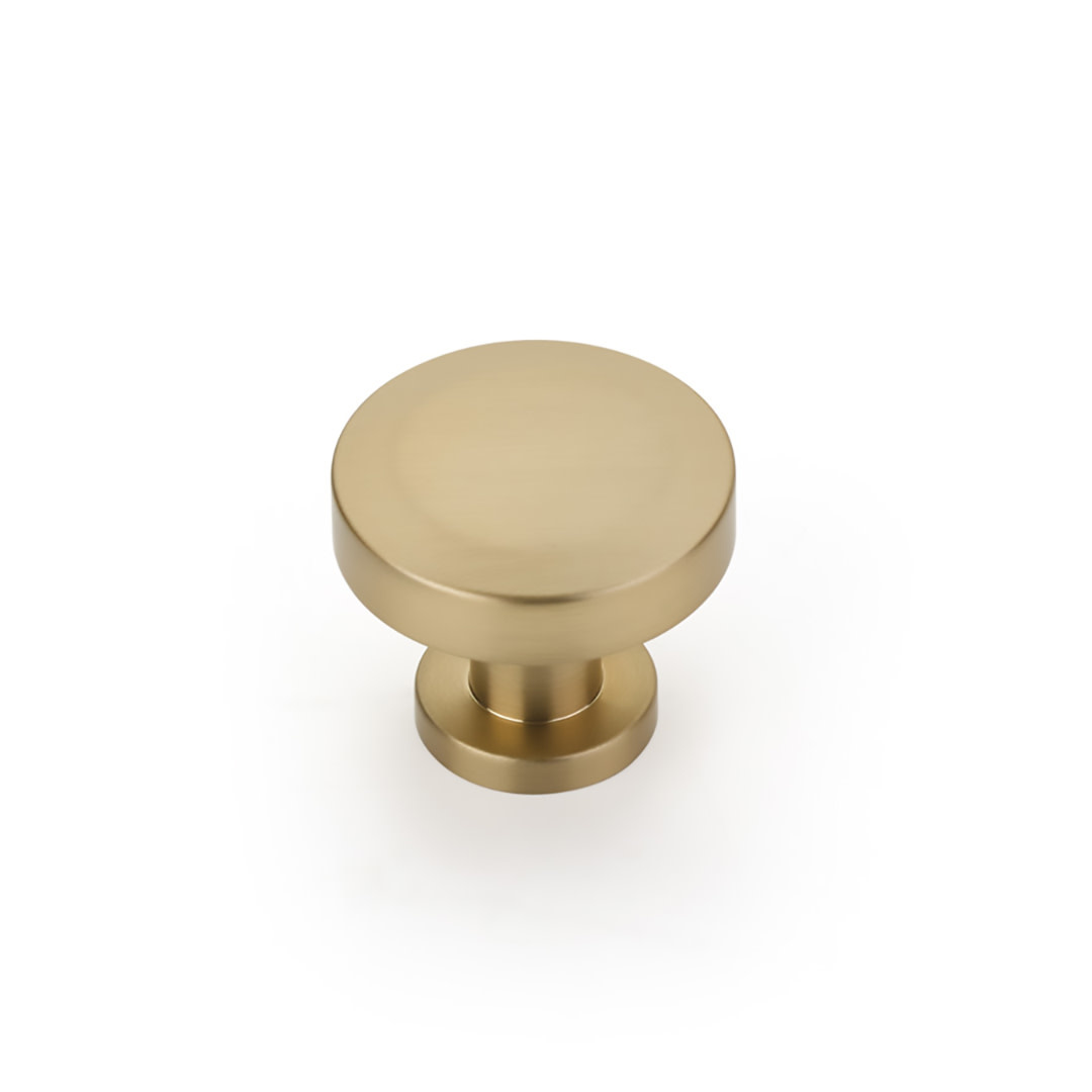 Heathrow Round Knob Signature Satin Brass - 1 1/4 in - Handles & More ...