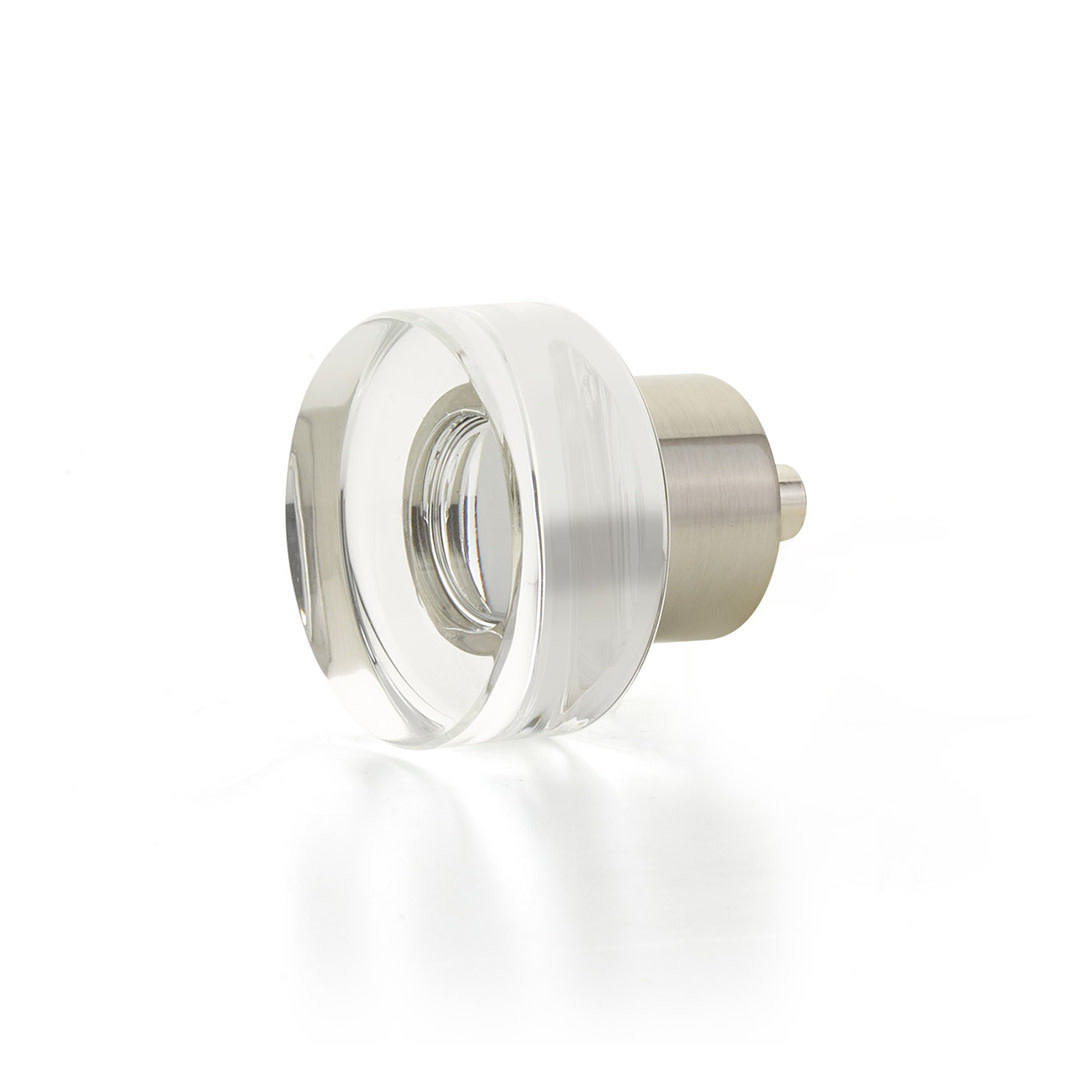 City Lights Round Disc Knob Glass - 1 3/8 in - Handles & More Hardware Ltd.