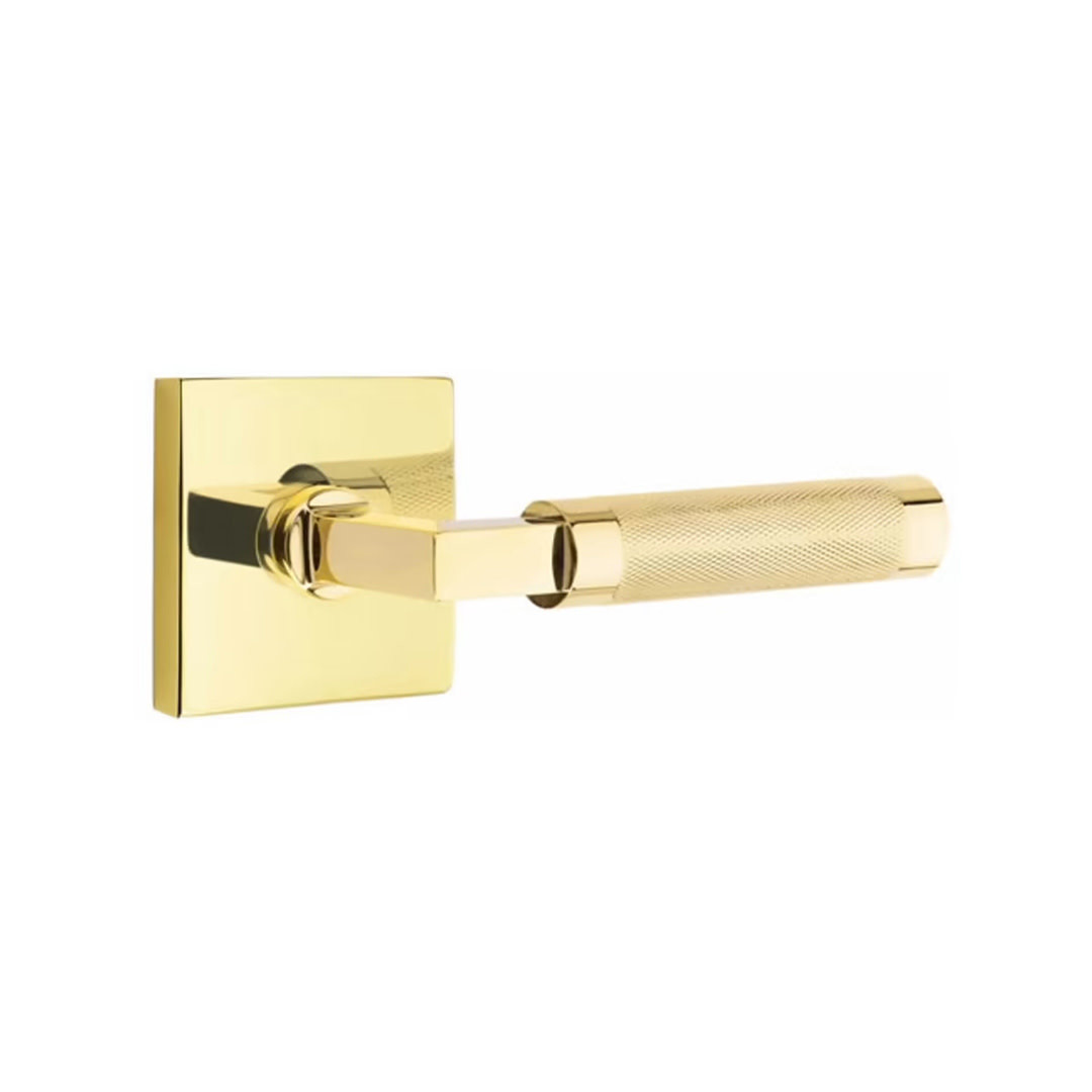 Select L-Square Knurled Dummy Lever Unlacquered Brass - Square Rosette ...