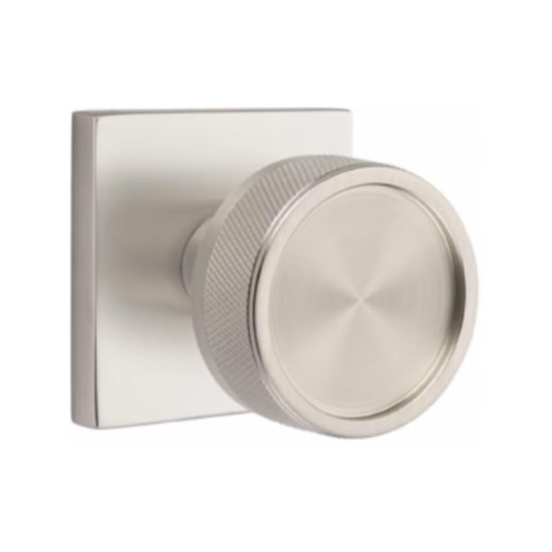 Conical Knurled Dummy Knob Satin Nickel - Square Rosette - Handles ...