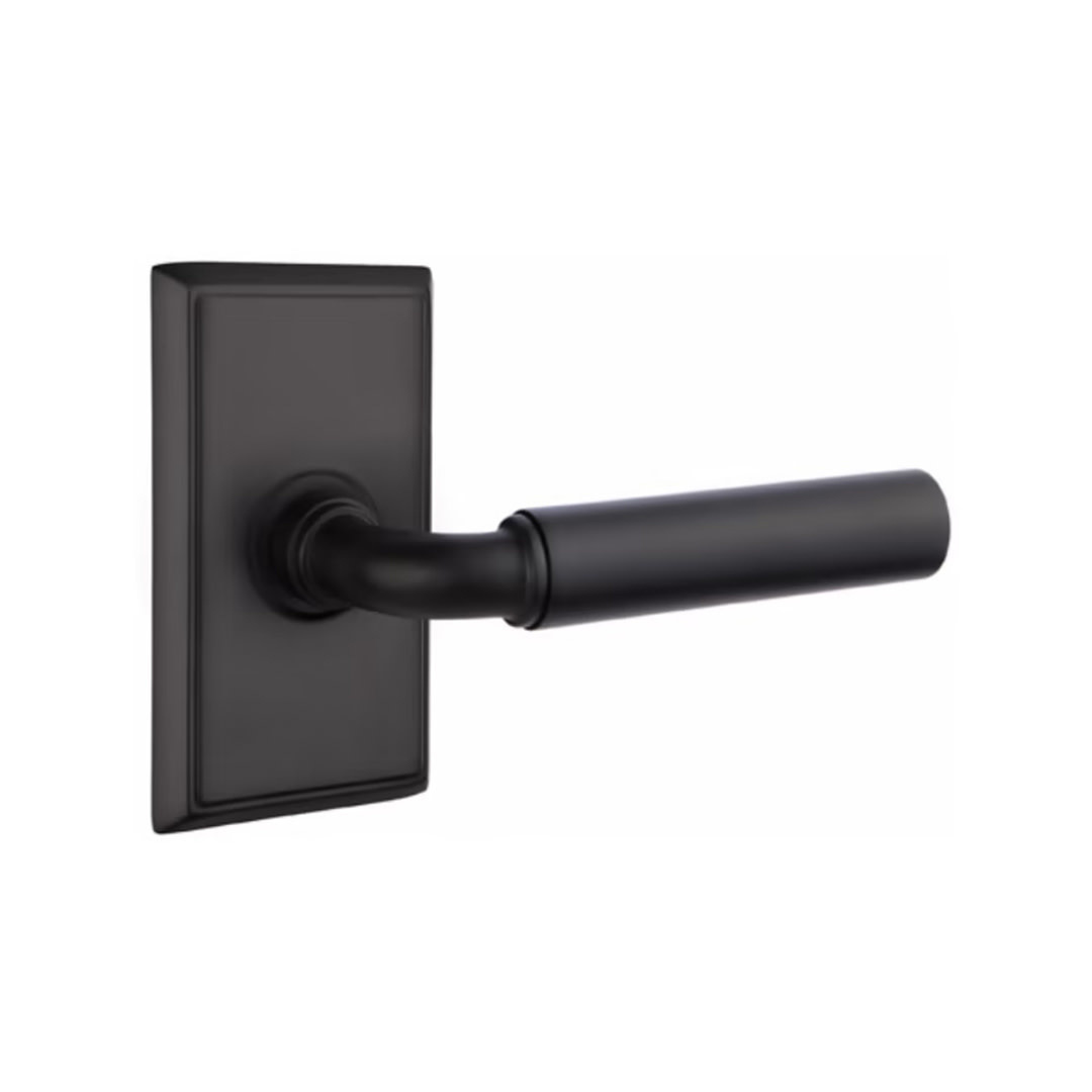 Manning Privacy Lever Flat Black - Rectangular Rosette Right Handed ...