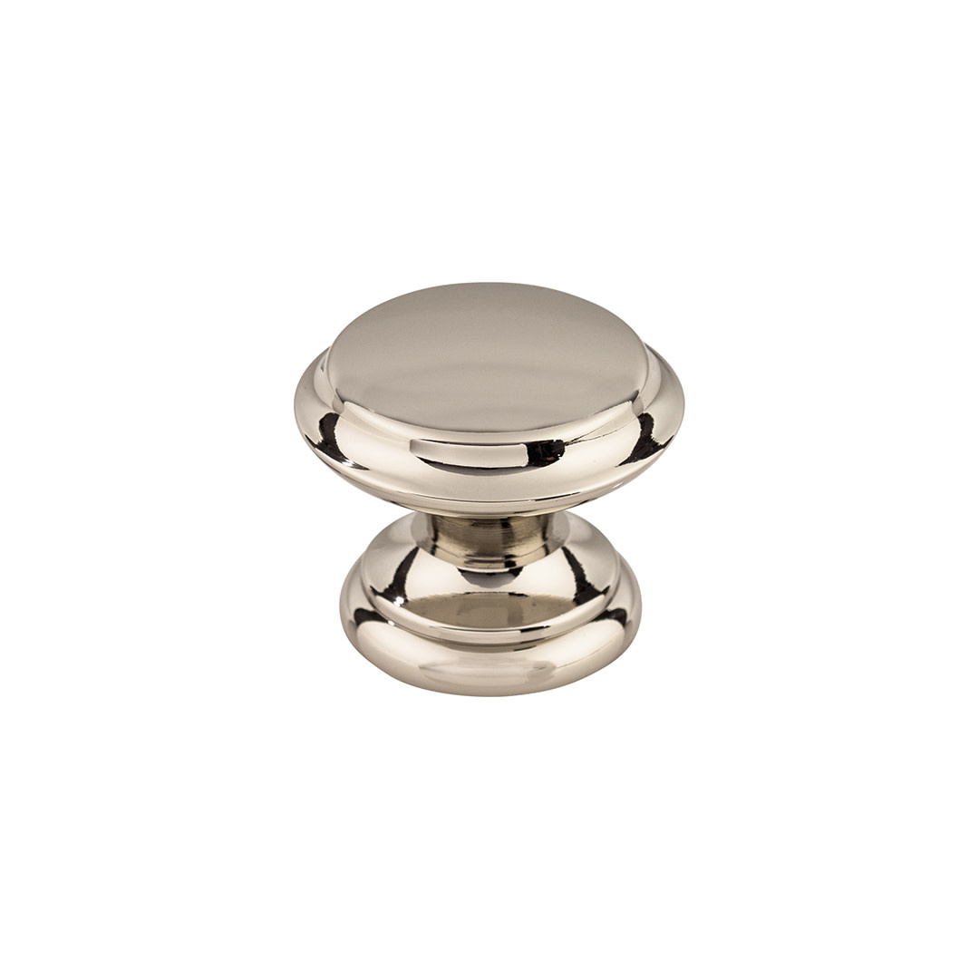 Flat Top Knob Polished Nickel - 1 3/8 in - Handles & More Hardware Ltd.