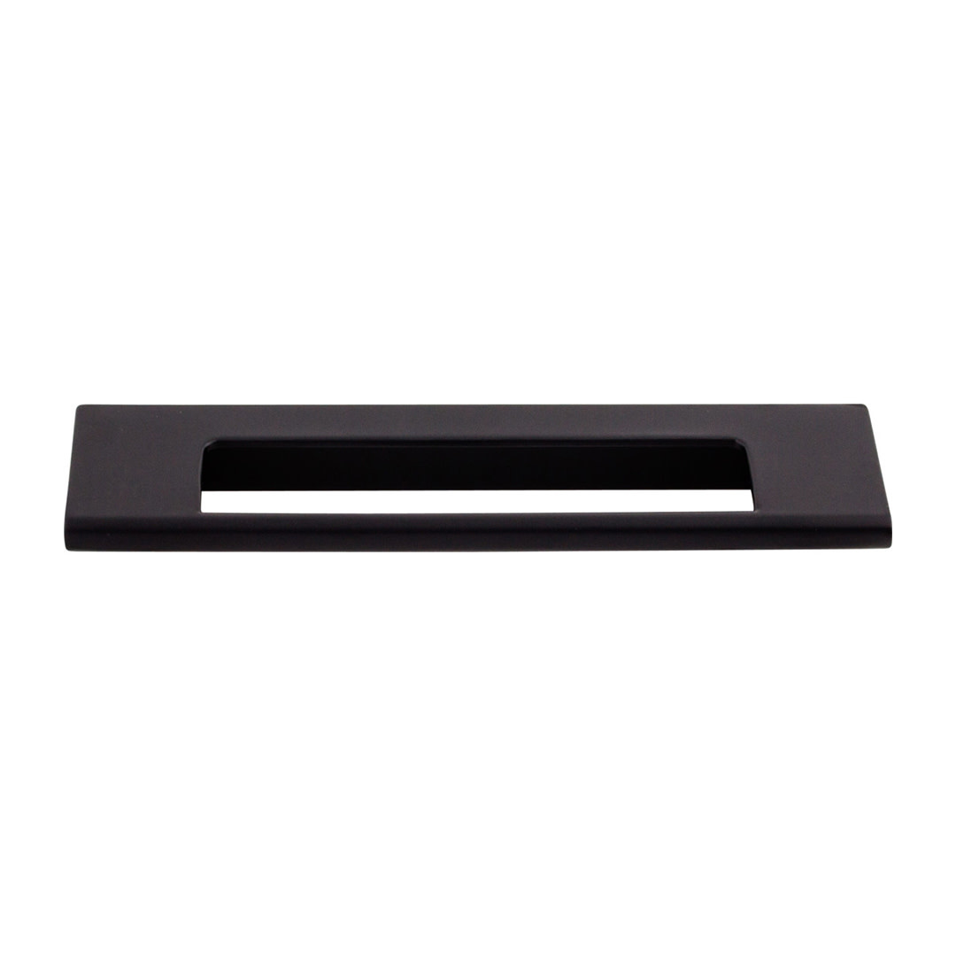 Europa Cut Out Tab Pull Flat Black - 5 in - Handles & More Hardware Ltd.