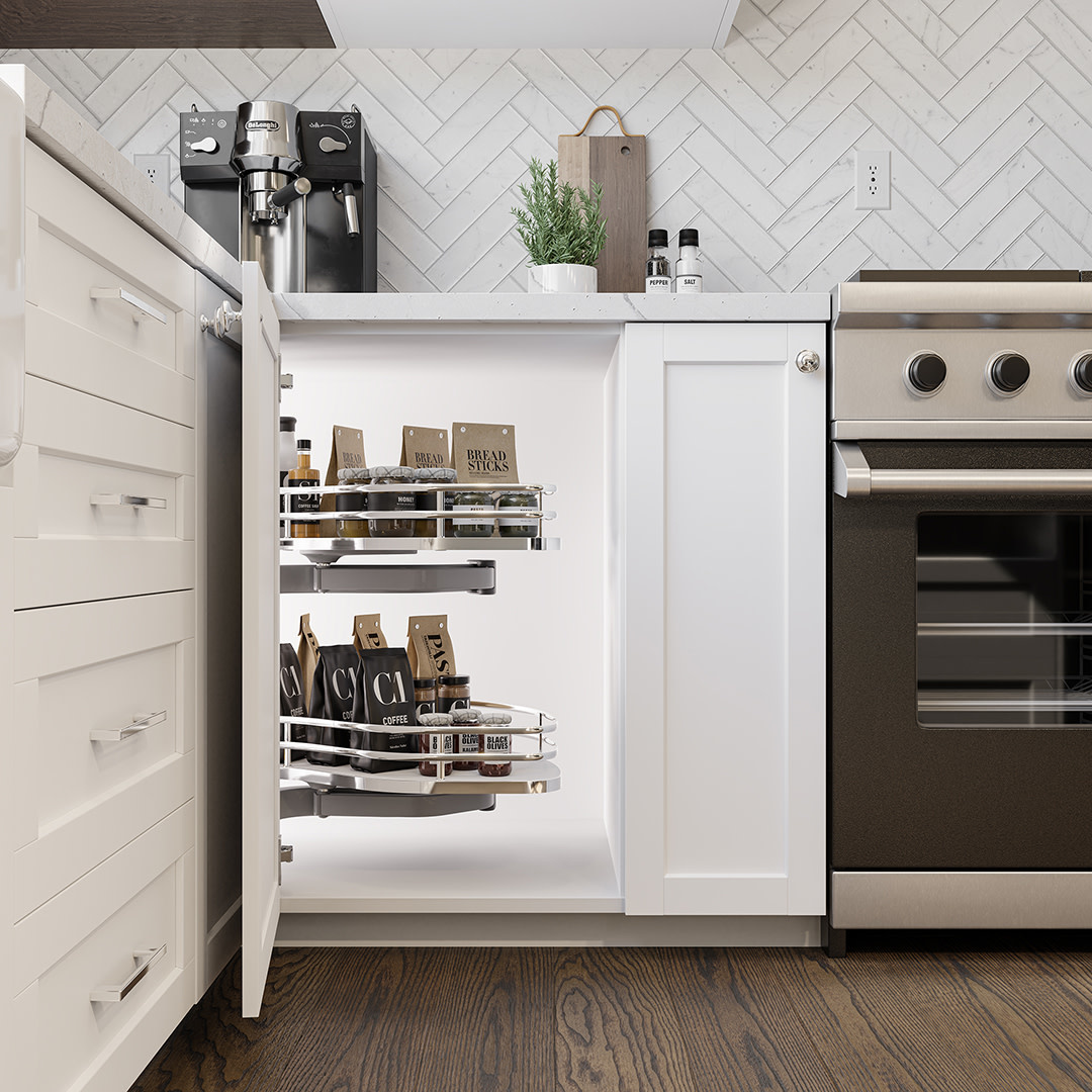 Vibo Flymoon 3 Corner Cabinet Pull Out White / Chrome - 450 mm (18 in ...