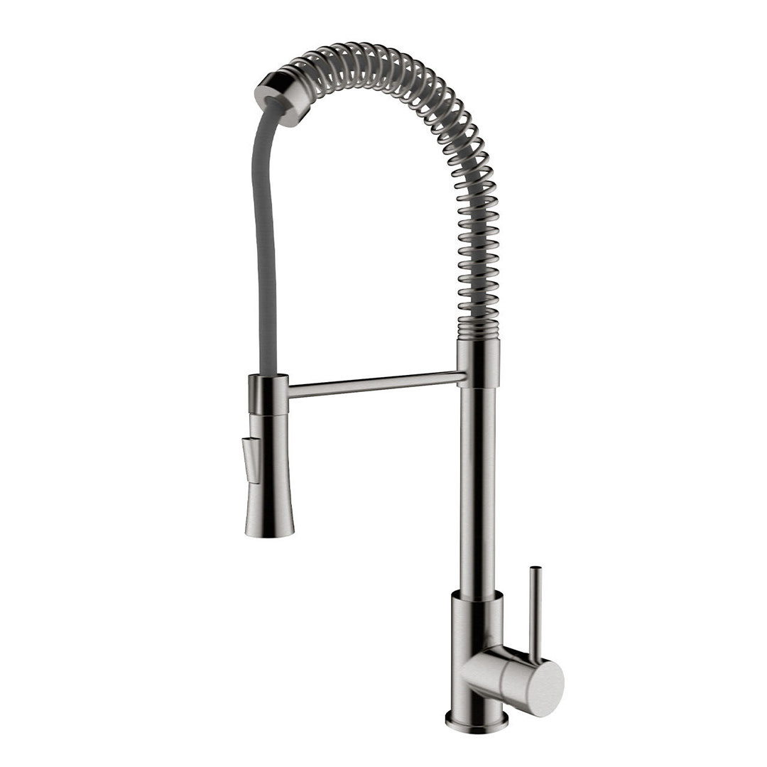 SPRING SPOUT - III Brushed Nickel Brass Kitchen Faucet - Handles & More ...