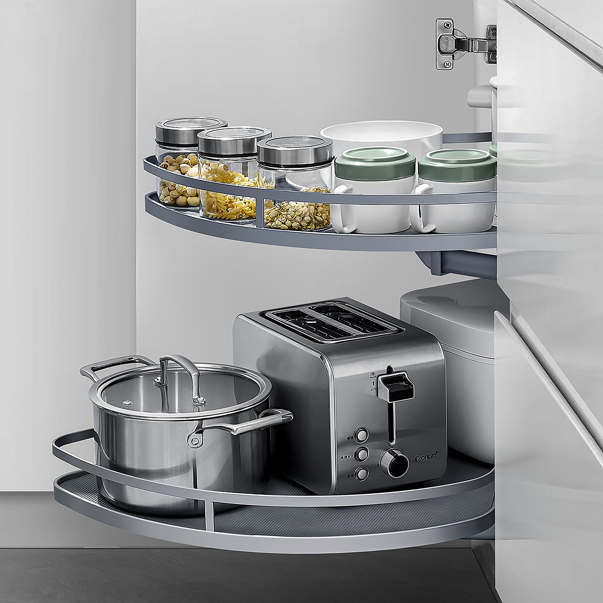 M-Series Swing Corner Right Sunlight Silver - 450 mm (18 in) - Handles & More Hardware Ltd.