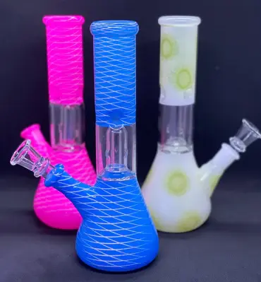 8" Single Perc Assorted Color Water Pipe - Aroma Grow Store