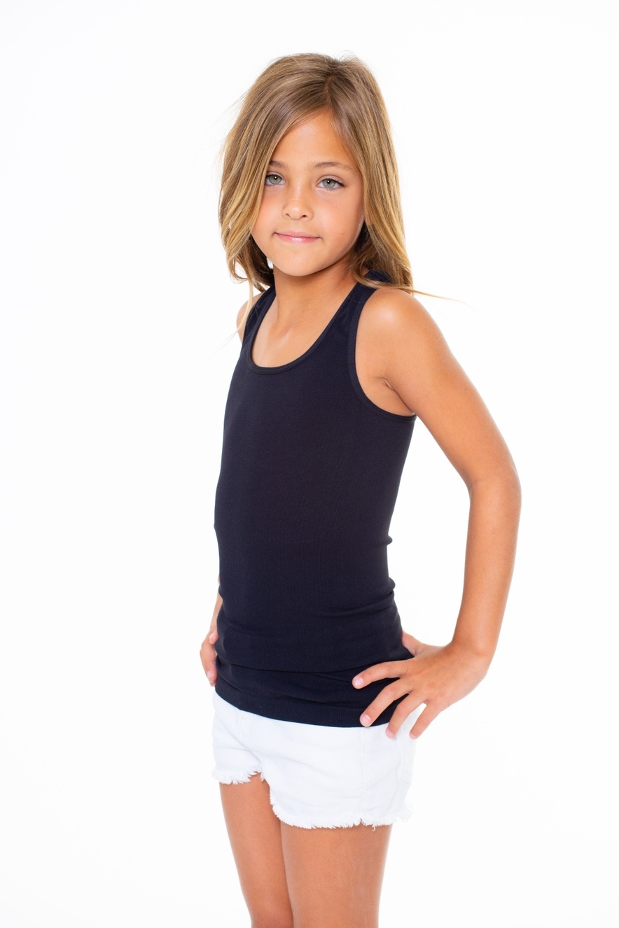 Malibu Sugar Children's Ribbed Racer Back Tank Top - Beam & Barre