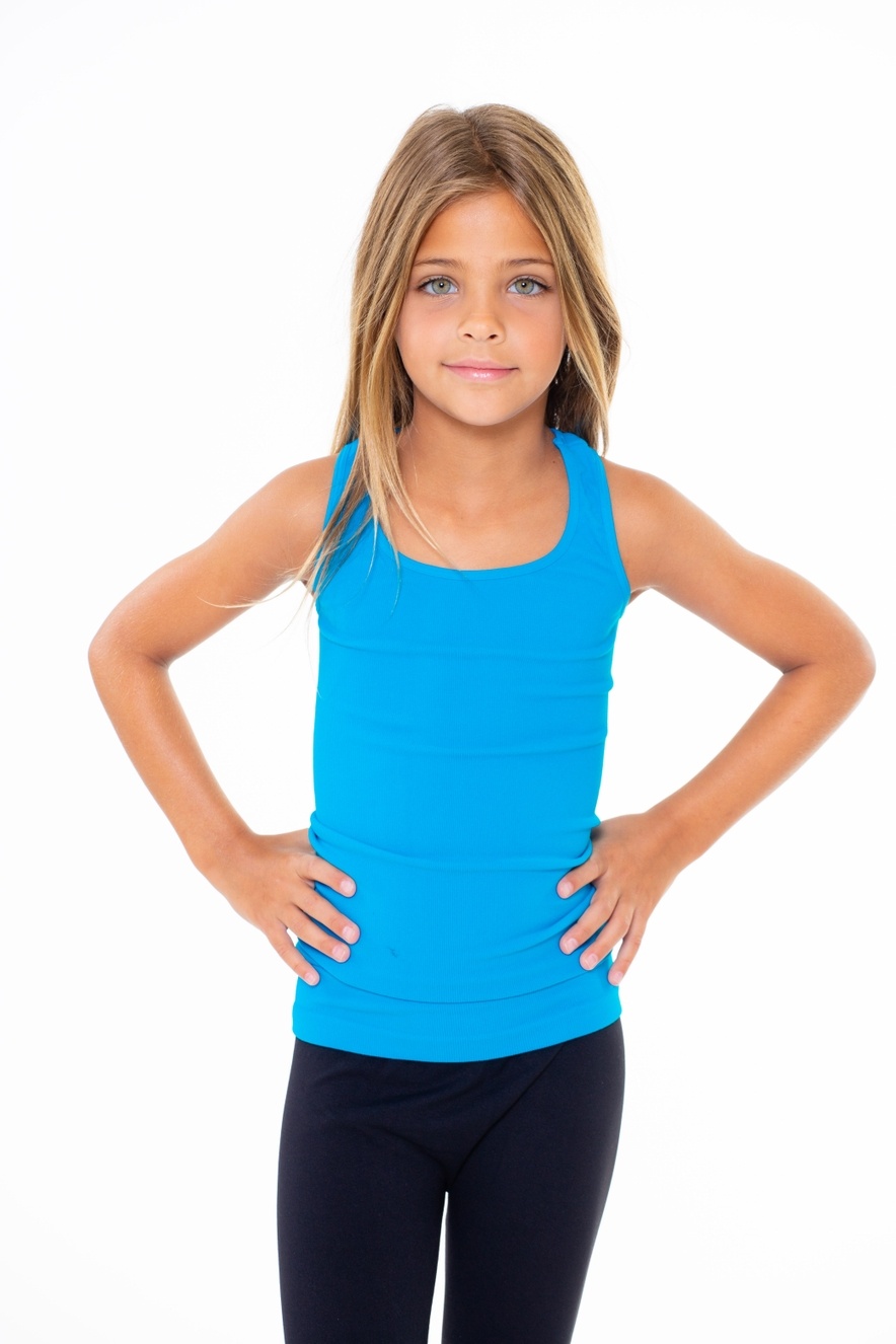 Malibu Sugar Children's Ribbed Racer Back Tank Top - Beam & Barre