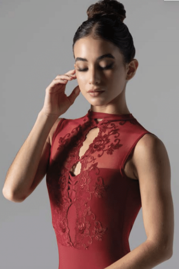 Ballet Rosa Ladies' Mirielle High Neck Leotard Bordeaux - Beam & Barre