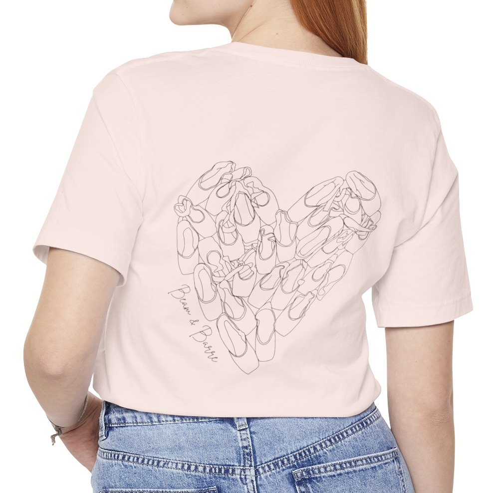 Beam & Barre Pointe Shoe Heart Shirt Soft Pink - Beam & Barre