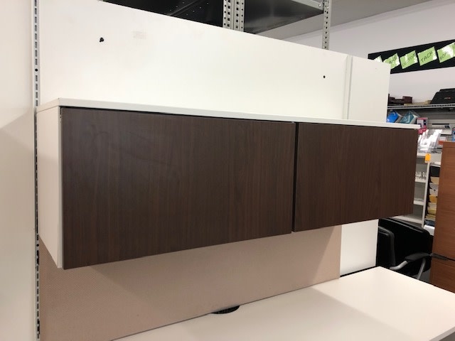 Steelcase Espresso/White Wallmount Hutch - TCB Office Furniture & Supplies