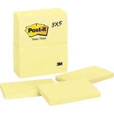 POST-IT NOTE 3''x5''*YELLW*12/PK - TCB Office Furniture & Supplies