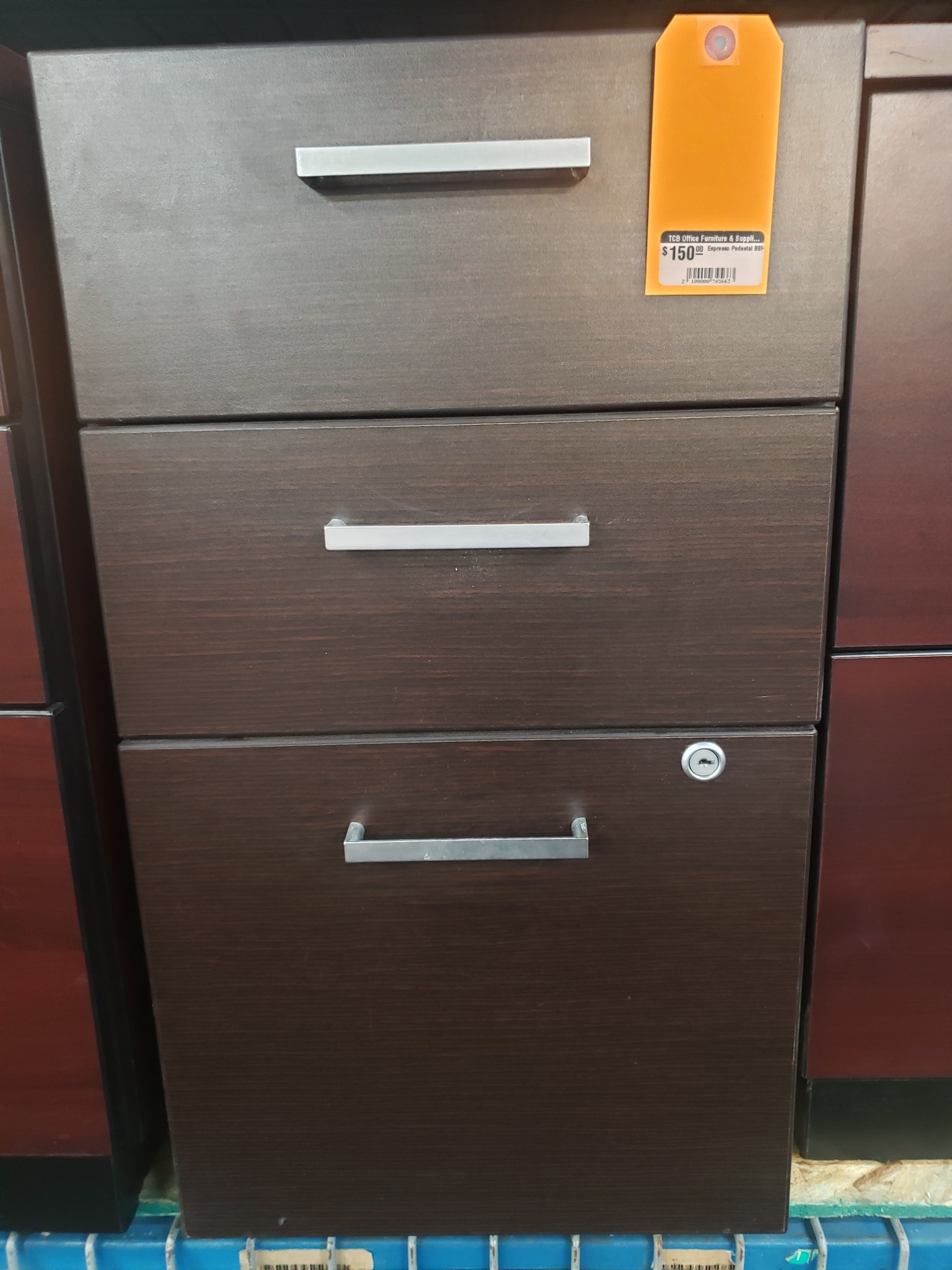 Espresso Pedestal Box/Box/File - TCB Office Furniture & Supplies