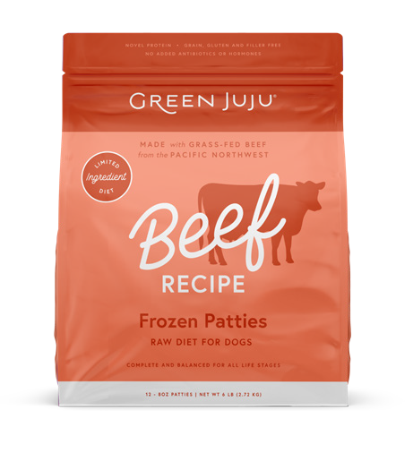 Green Juju Frozen Patties - Beef Recipe Raw Diet - Off the Leash Modern ...