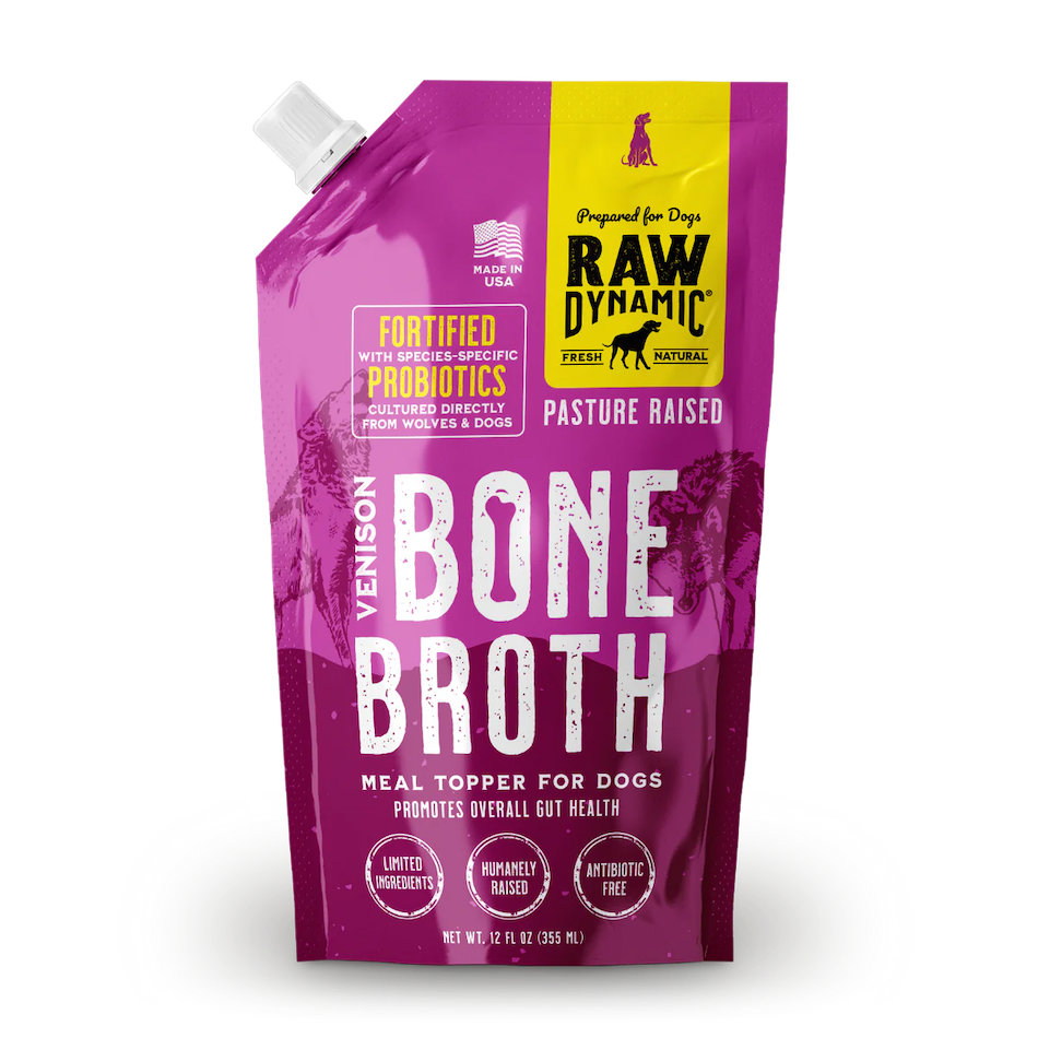 Raw Dynamic Pasture Raised Venison Bone Broth Meal Topper for Dogs ...