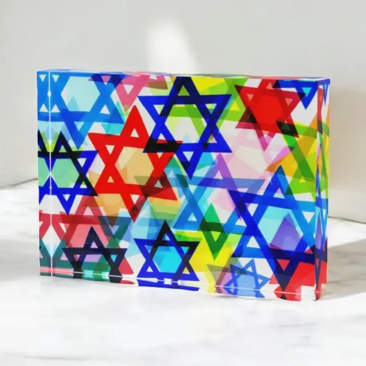 Star of David Graffiti Art Crystal Block - Cohens Judaica