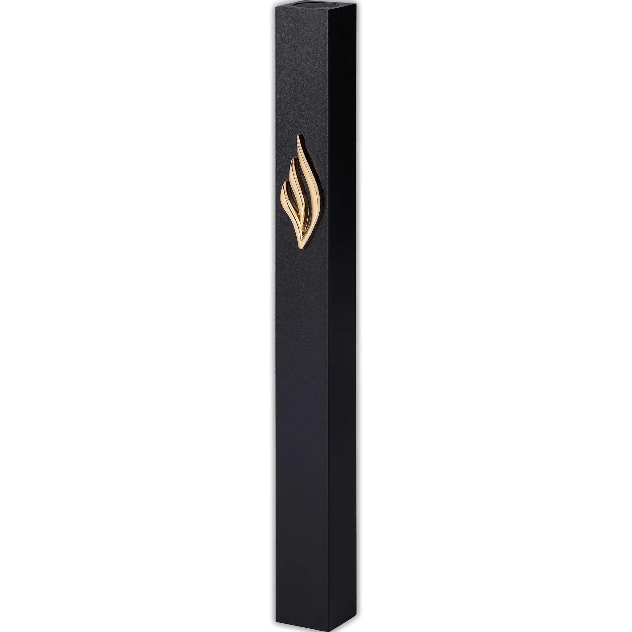 Modern Aluminum Mezuzah Case w/ Gold Shin - Cohens Judaica