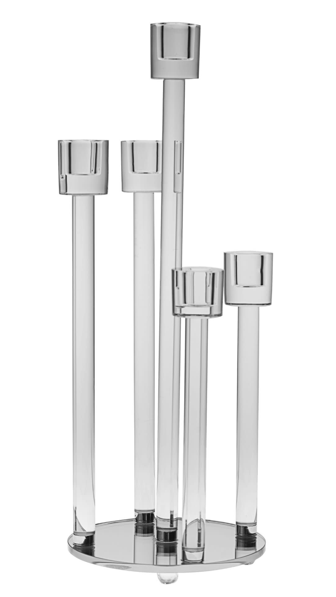 5 Branch Contemporary Crystal Candelabra - Cohens Judaica