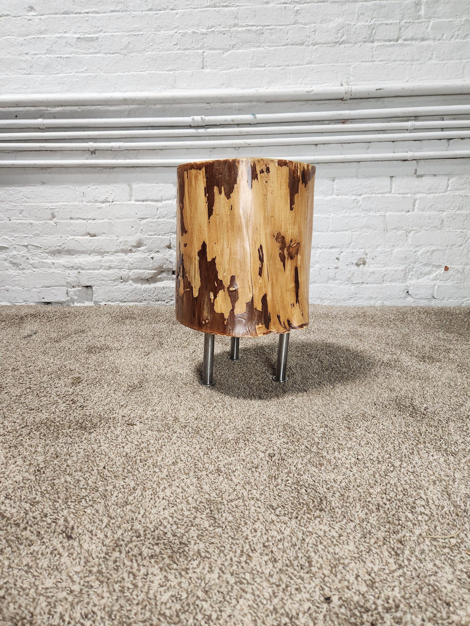 Stump Stool with Metal Legs - Remix Market NYC