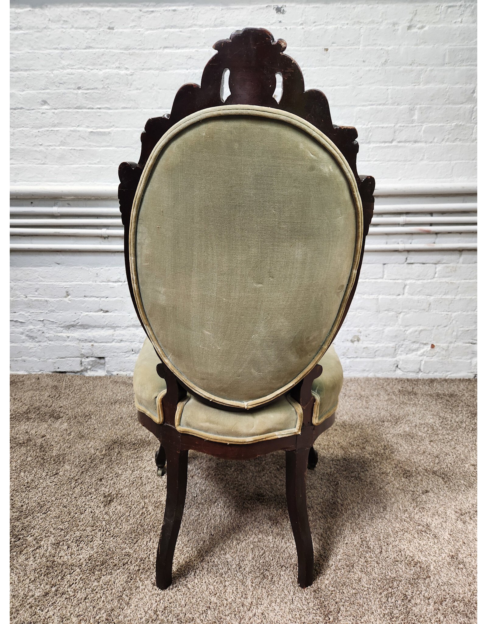 Antique Louis XIV Light Blue Velvet Upholstered Side Chair - Remix ...