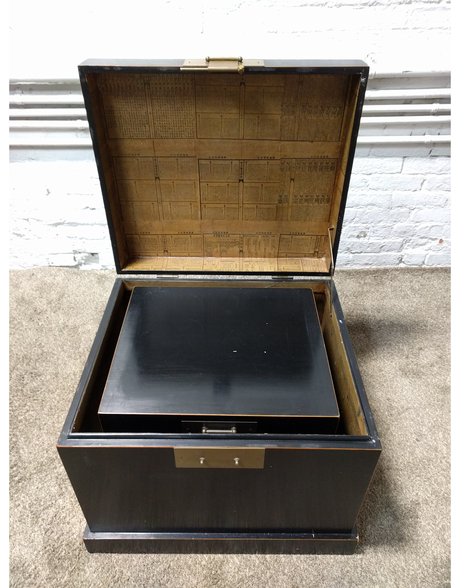 Chinese Black Lacquer Wedding Stacking Chest 20.25"H 25.25"W 22"D ...