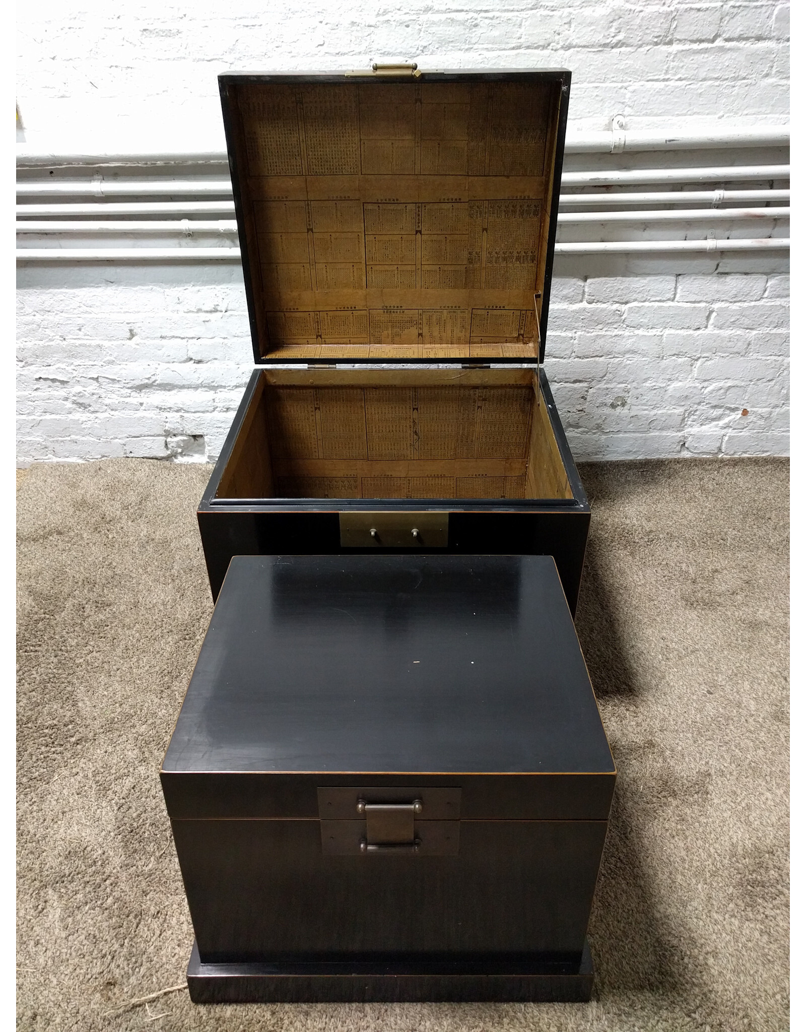 Chinese Black Lacquer Wedding Stacking Chest 20.25"H 25.25"W 22"D ...