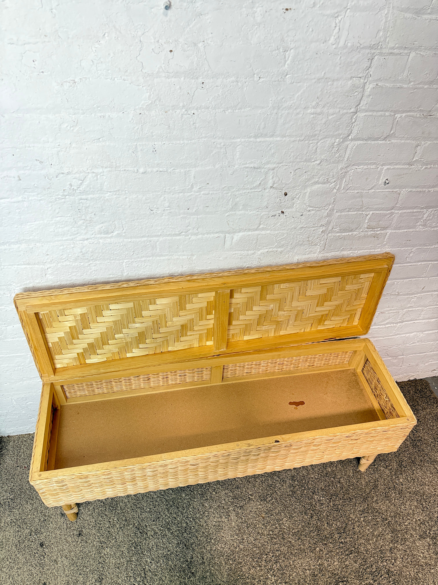 Ikea Tolkning Bench with Storage in Rattan 18"H 46.75"W 14.5"D - Remix ...