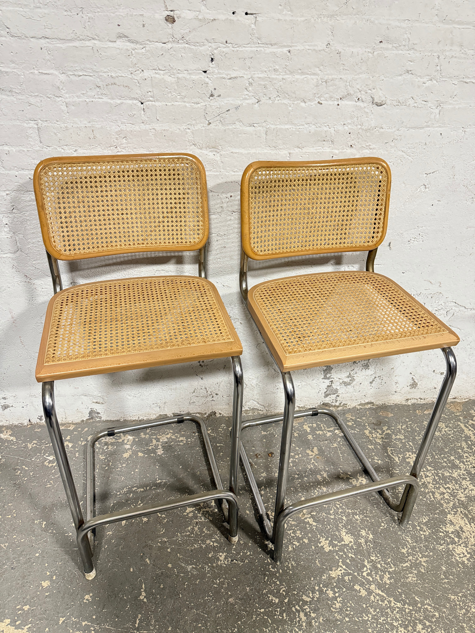 Italian Marcel Breuer Cesca Style Bar Stool 42"H 18.5"W 22.25"D 28.5"SH - Remix Market NYC