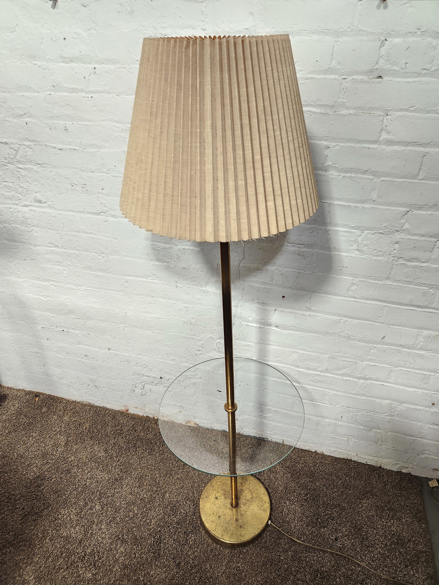 MCM Brass and Glass Table Floor Lamp - Remix Market NYC