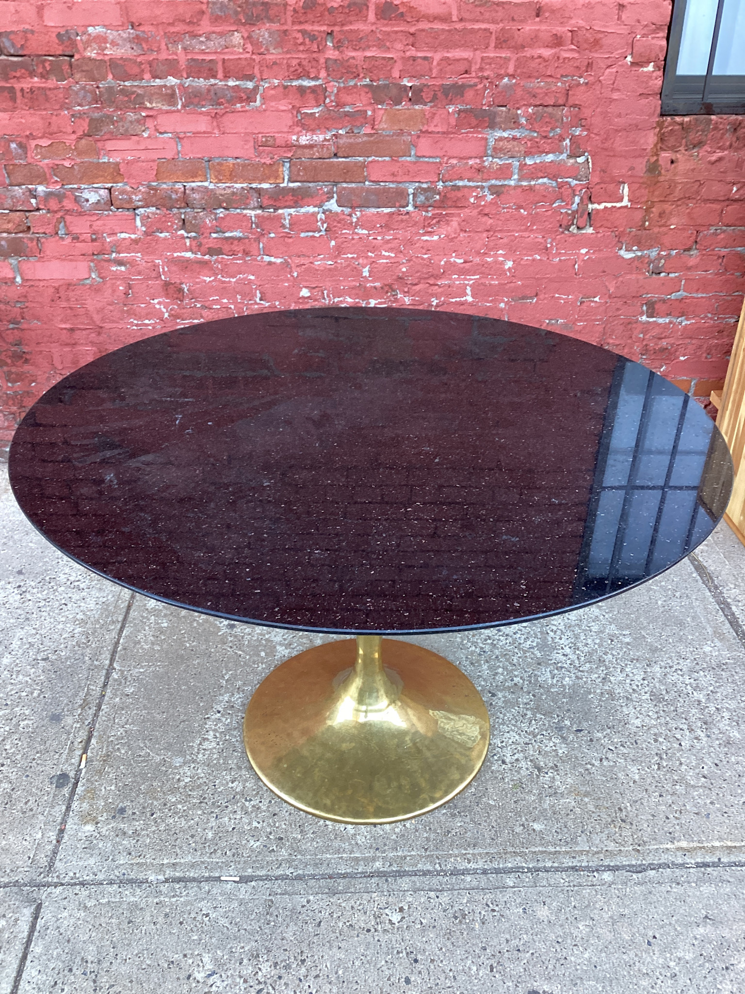 Granite & Brass Dining Table - Remix Market NYC