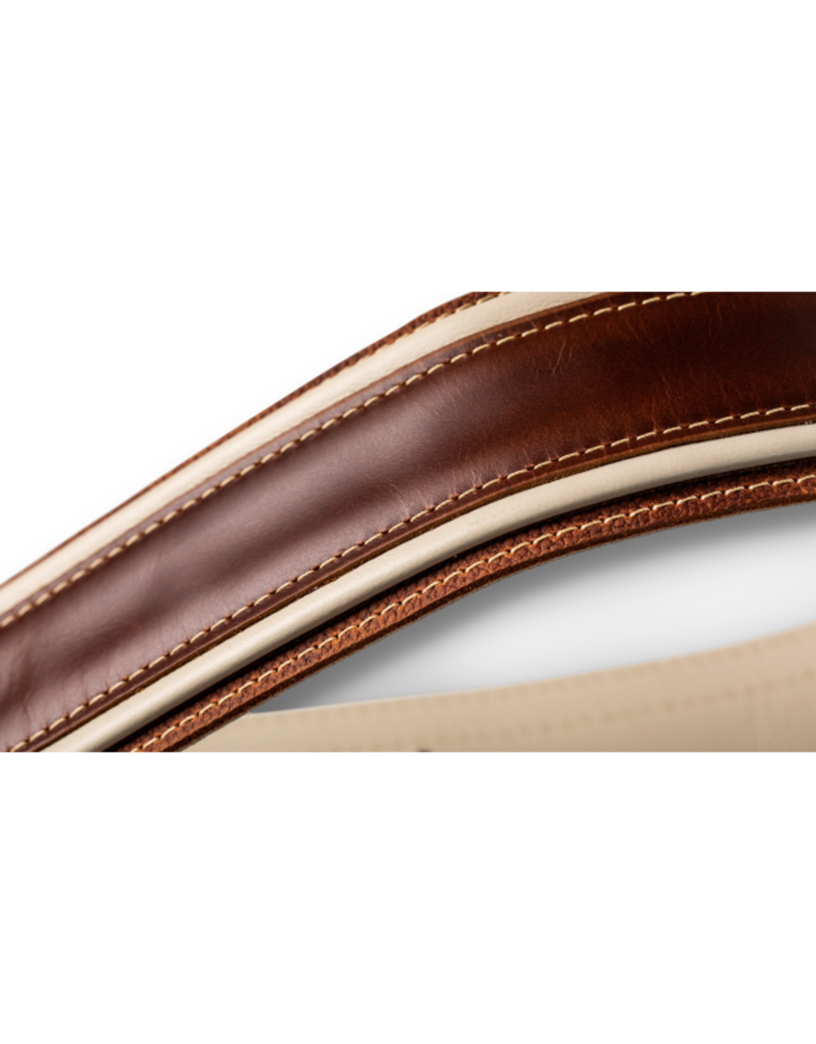 Taylor Element 2.5" Leather Guitar Strap - Brown/Cream - Backwoods Guitar