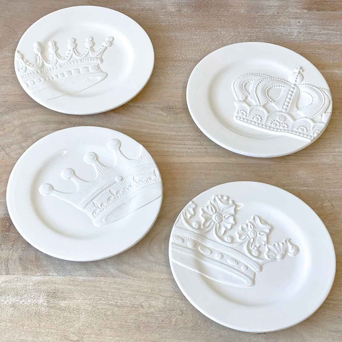 Royal Crown Embossed Plates (set of 4) - Betty's Birdsall Jewelry, Fine ...