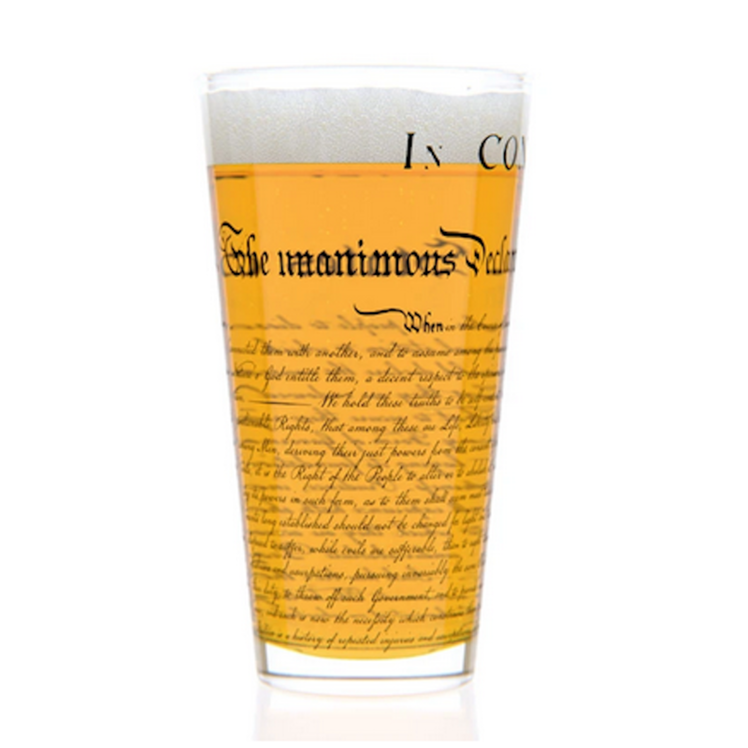 declaration of independence pint glass - blue goldsmiths
